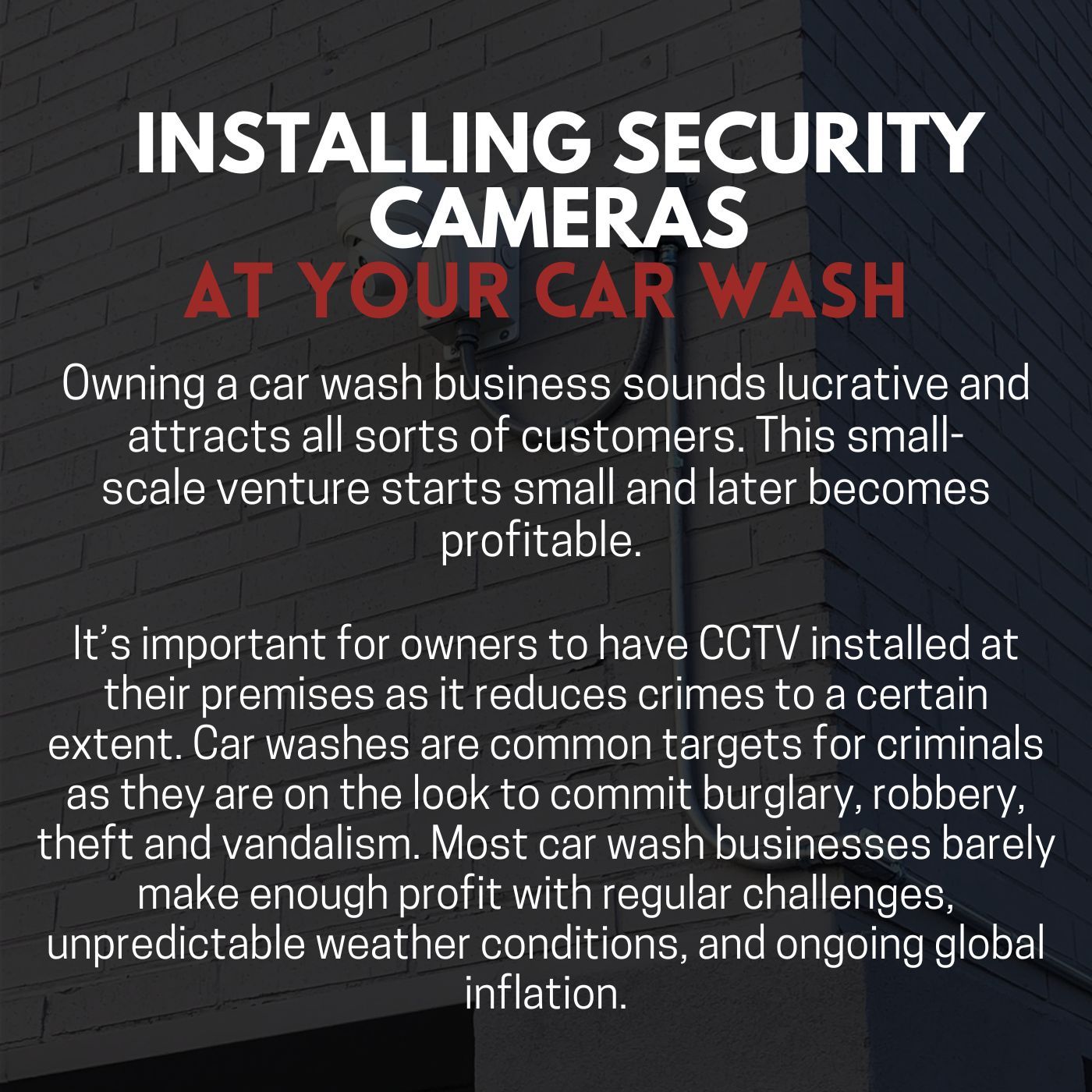 Installing Security Cameras at Your Car Wash | Security Surveillance System